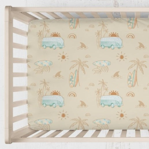 Boho Surfer Crib Sheet : Crib Bedding & Nursery Decor – Modified Tot